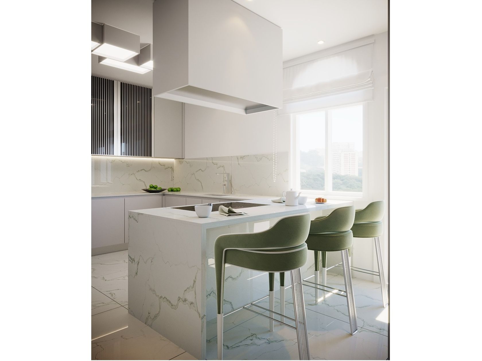 INVICTA II | Stool with armrests High fabric stool with armrests and ...