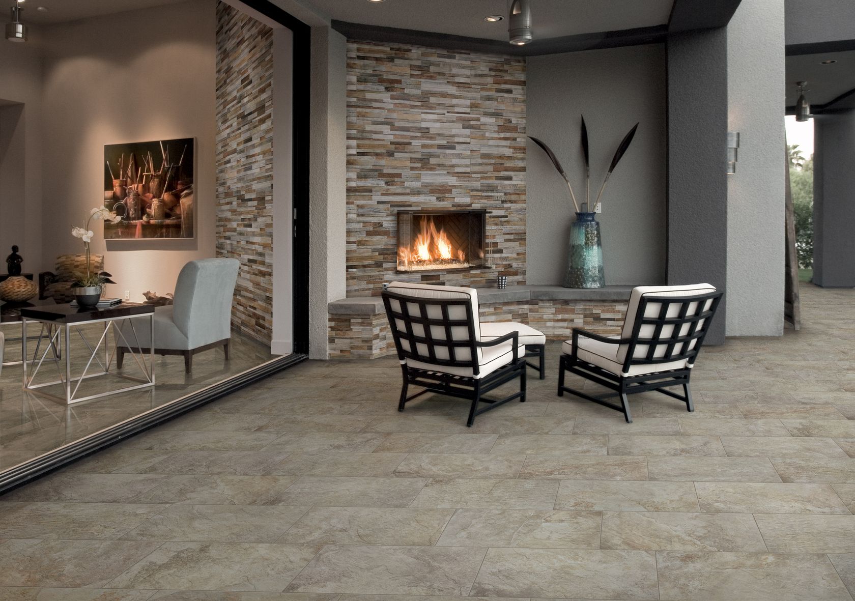 Azulejo tridimensional de gres porcelánico para interiores y exteriores ...