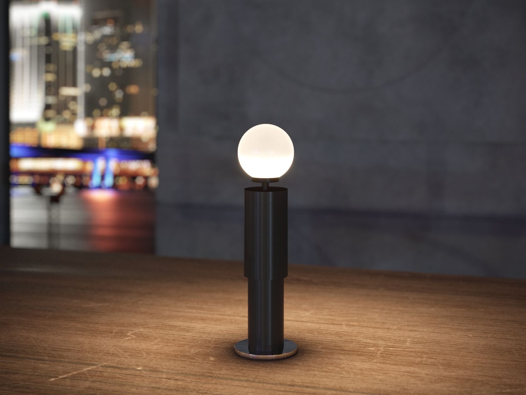 iO LED aluminum table lamp with rechargeable battery By Chiaro di Luna