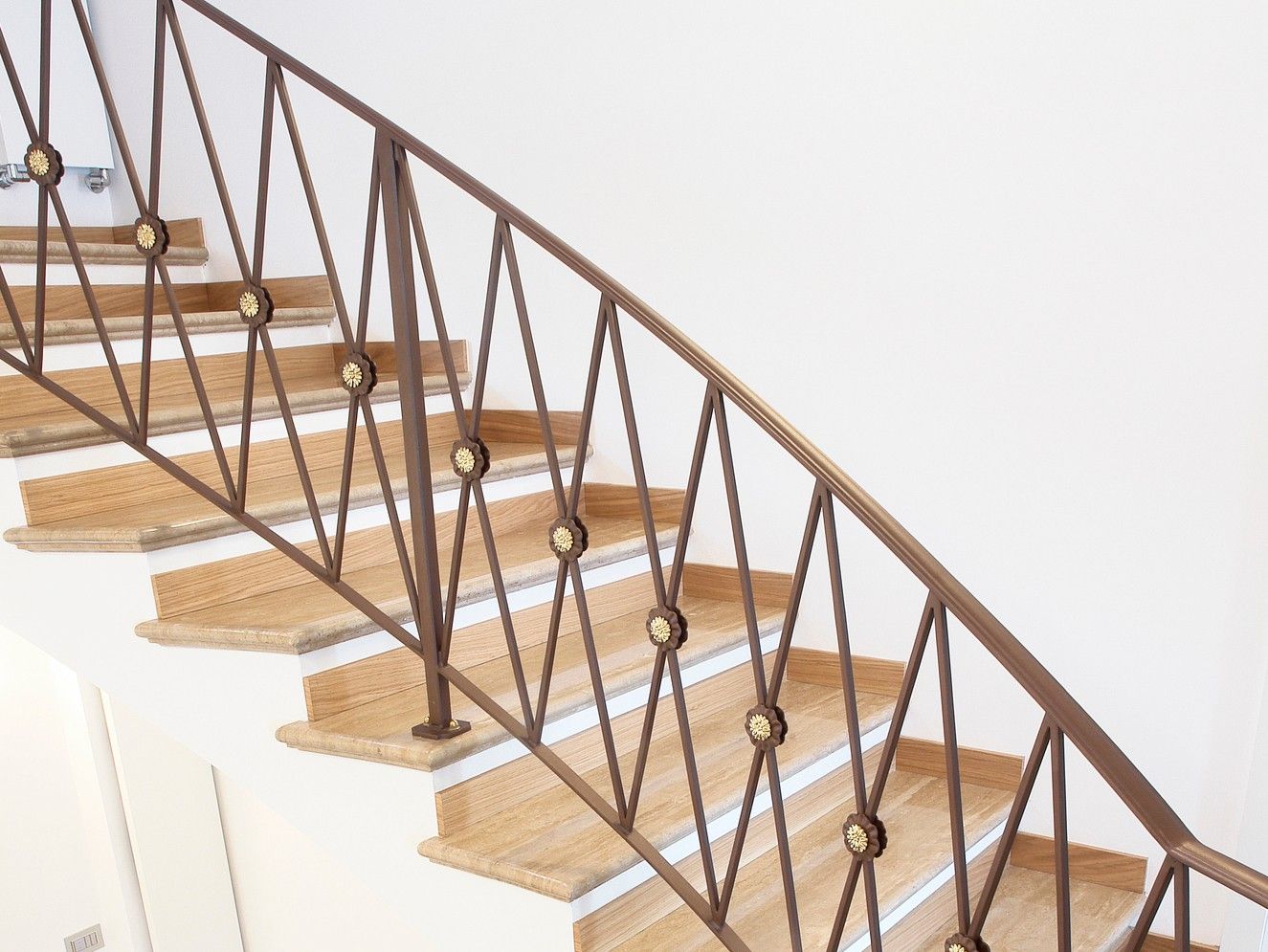 Brass parapet Metal Stair railing By Officine Sandrini