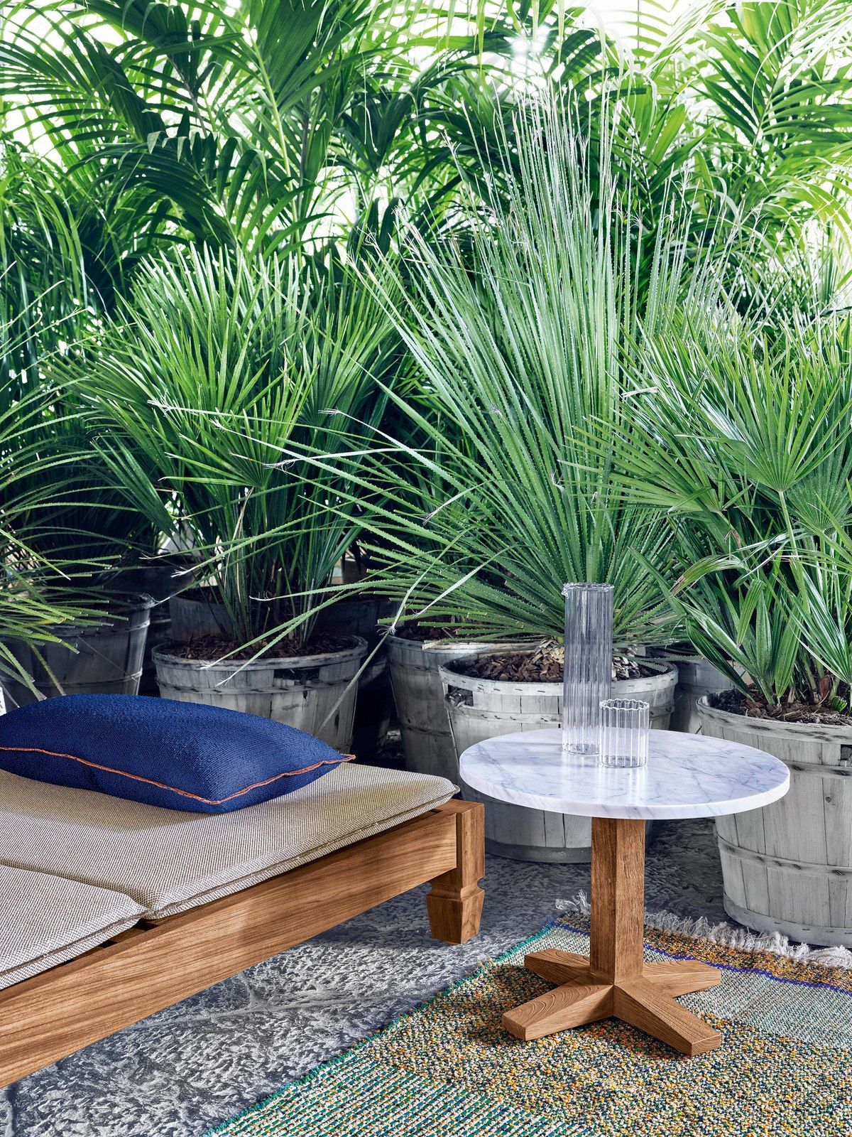 JEKO 40/41 Reclaimed wood and marbre garden side table By Gervasoni ...