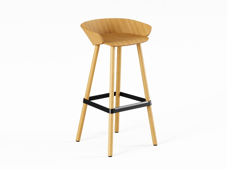 KARL Sgabello alto in legno con poggiapiedi By FREZZA | design Luca ...