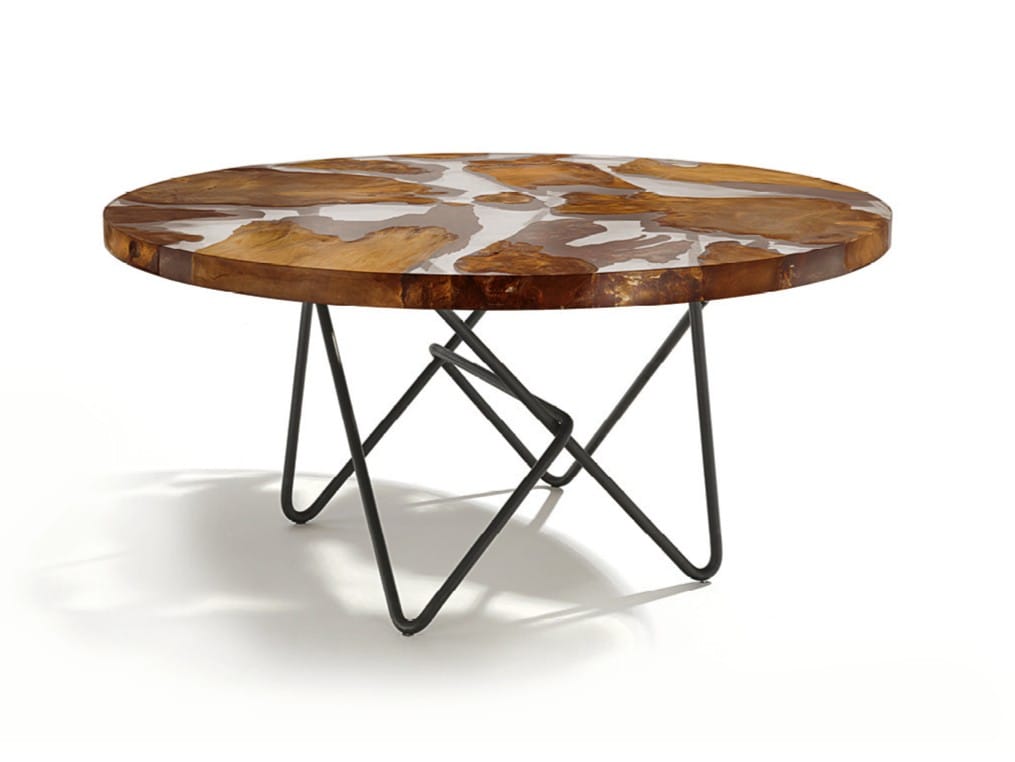 KAURI Square table with kauri and resin top with iron base By Riva 1920 ...