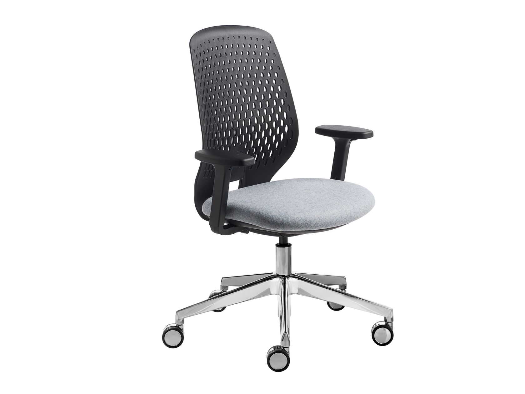 KEY SMART ADVANCED Plastic office chair with castors with 5-Spoke base ...