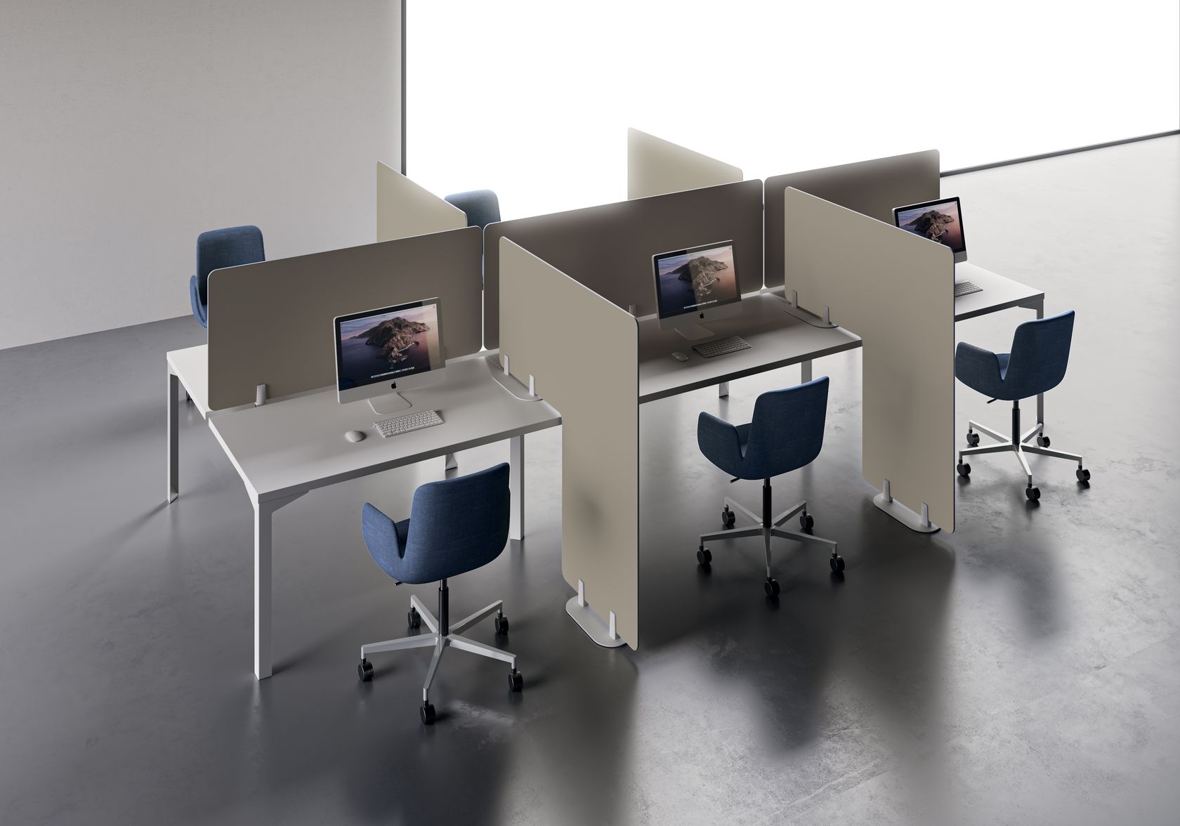 FRONTAL PANELS&SCREENS Painel divisor modular em melamina de mesa By DVO