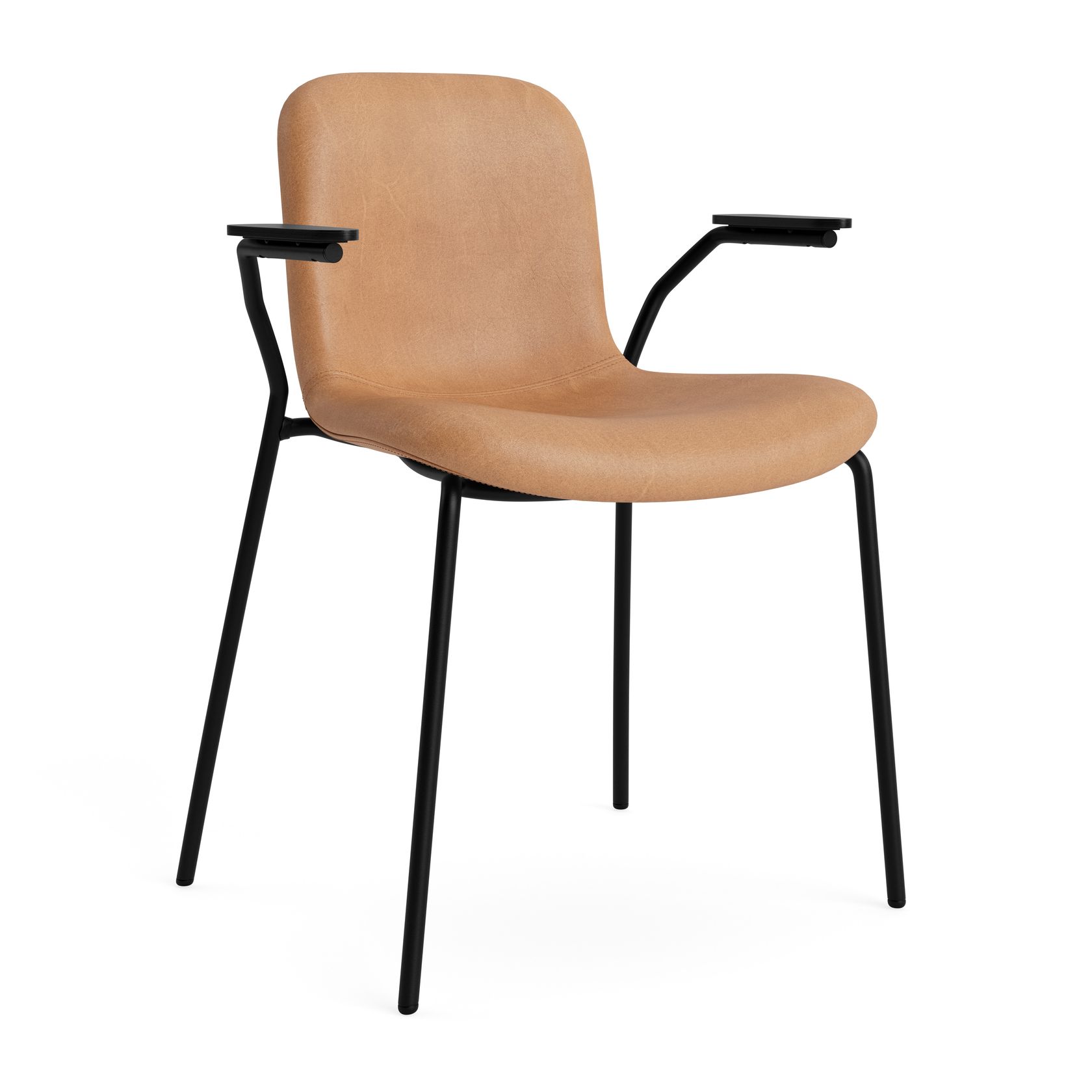 LANGUE STACK SOFT Stackable leather chair with armrests By NORR11 ...