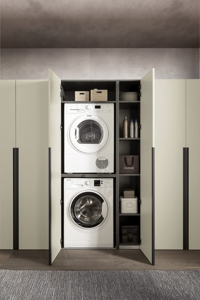 Tall HPL laundry room cabinet for washing machine LAUNDRY 09 By Archeda