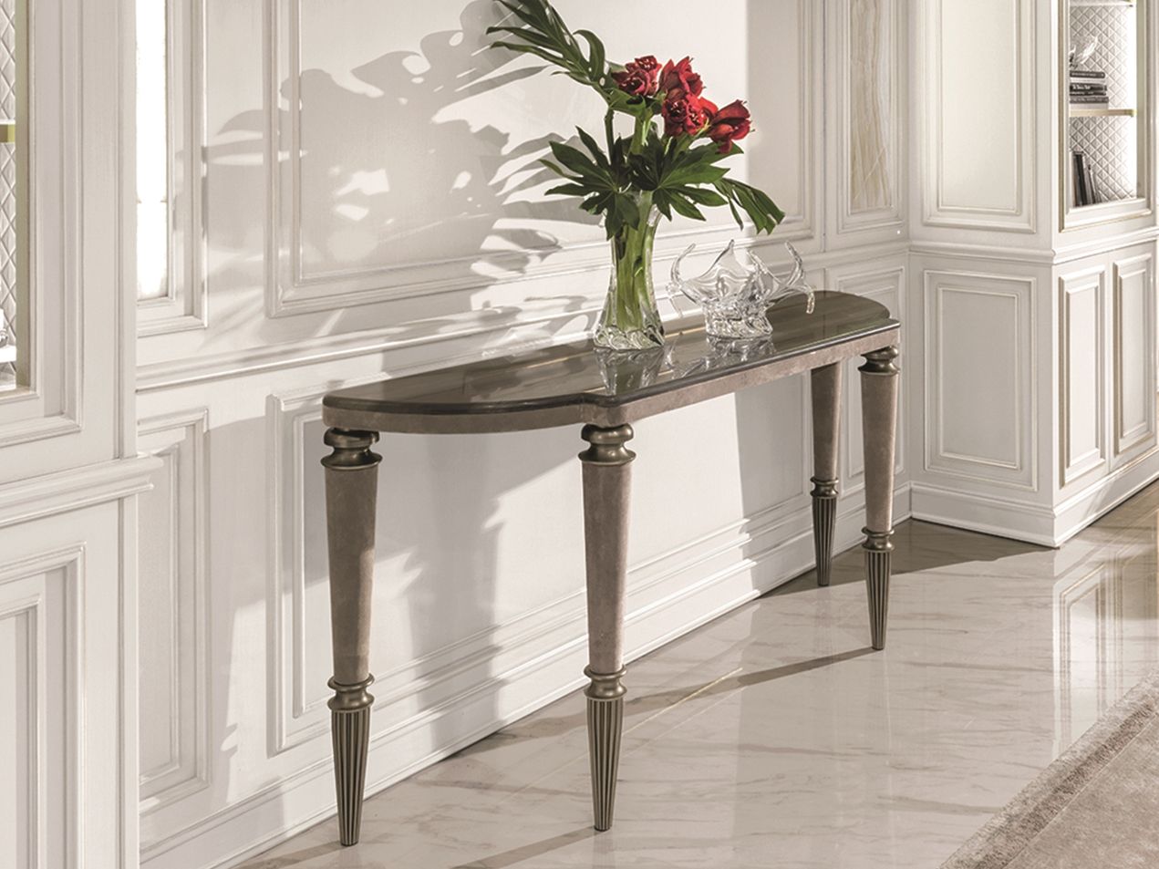 Demilune marble console table LAURIE | Marble console table Loveluxe ...