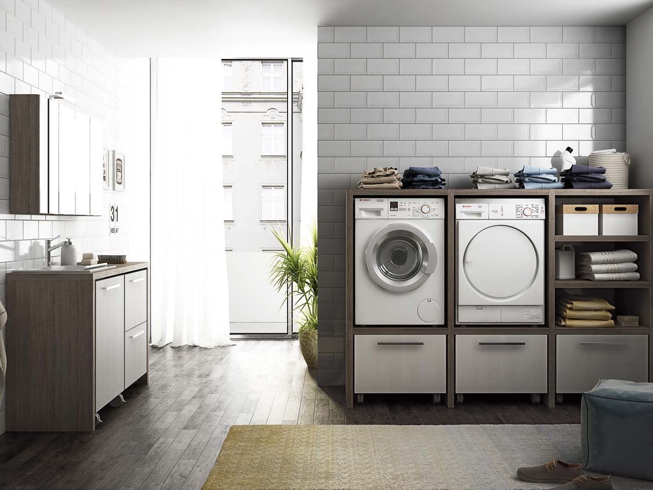 Mueble para lavandería composable con lavabo LAUNDRY 10 Colección Urban ...