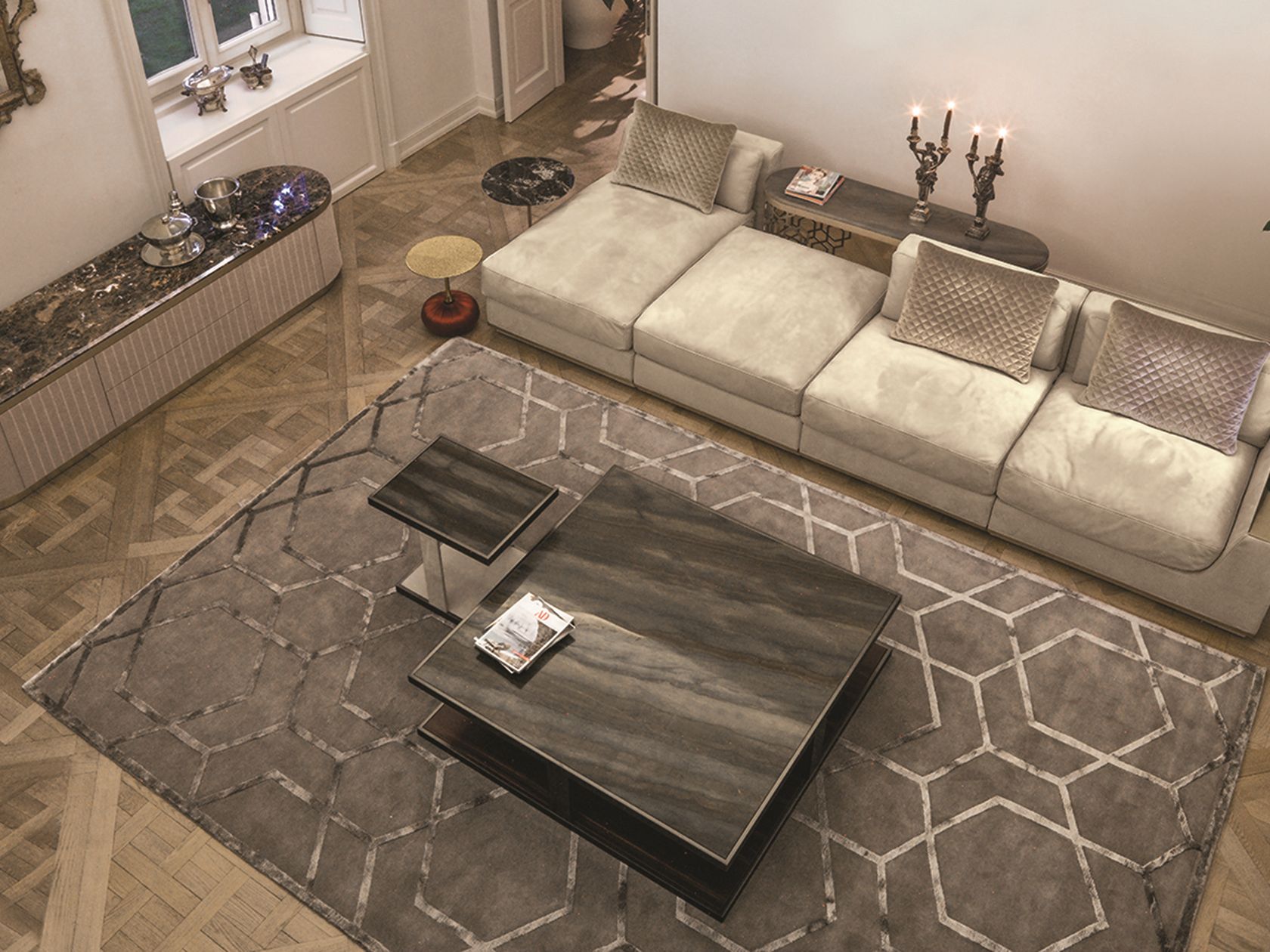 Rectangular marble coffee table LAYER | Rectangular coffee table ...