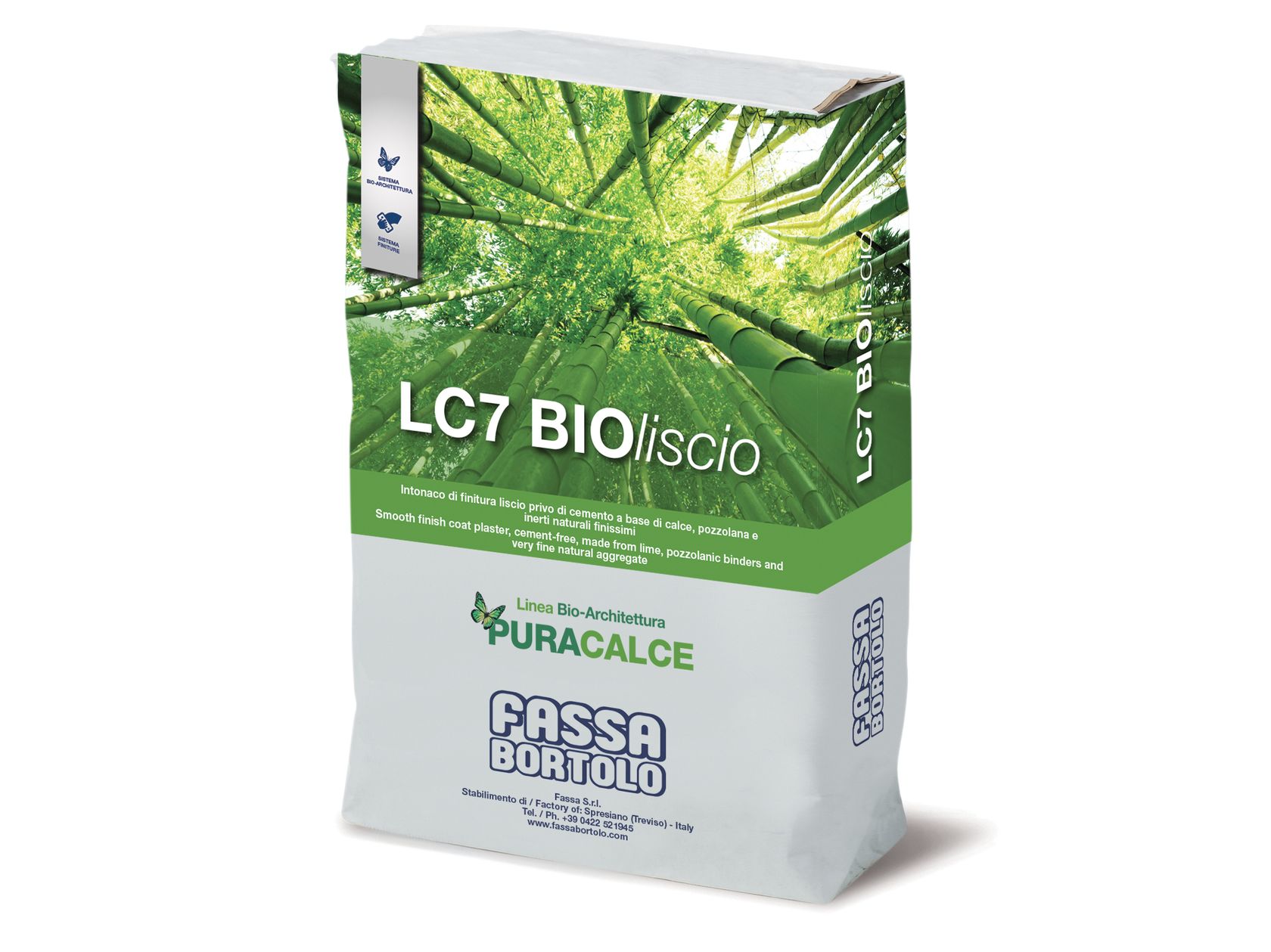 Intonaco a base di calce e pozzolana privo di cemento LC7 BIOLISCIO ...