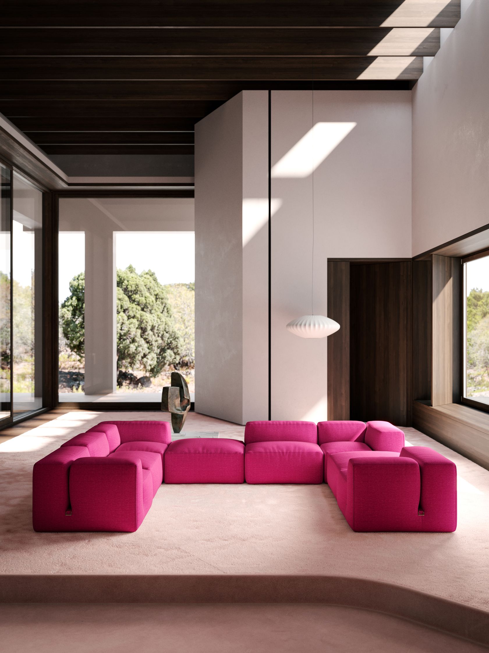 LE MURA Modular fabric sofa By Tacchini | design Mario Bellini