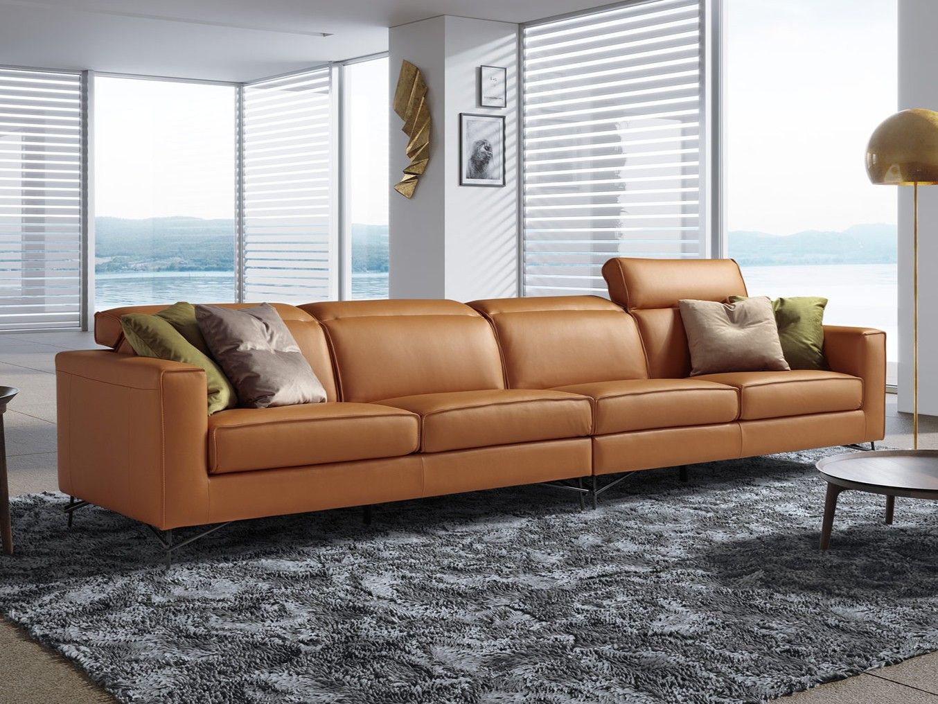LEONARDO | 4 seater sofa 4 seater leather sofa By Marinelli Home