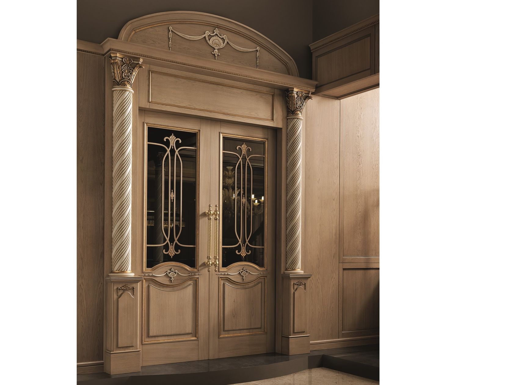 LEONARDO Puerta batiente en madera y vidrio By Martini Interiors