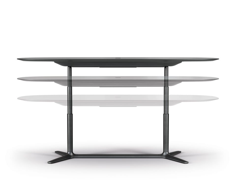 LIFT Oval height-adjustable HPL table By Brunner | design Jehs+Laub
