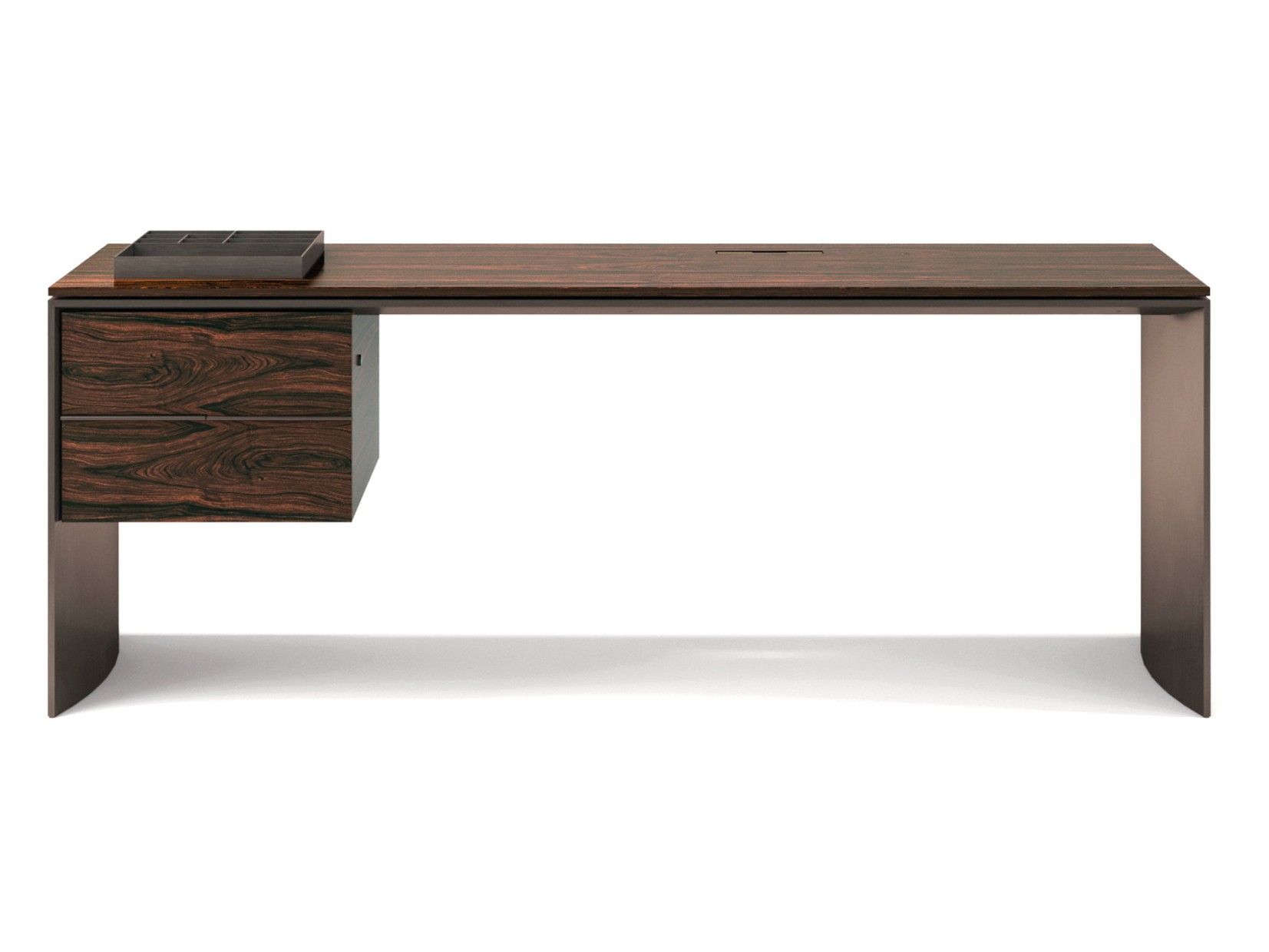 LINHA STUDIO Rectangular wooden writing desk with drawers By Minotti ...