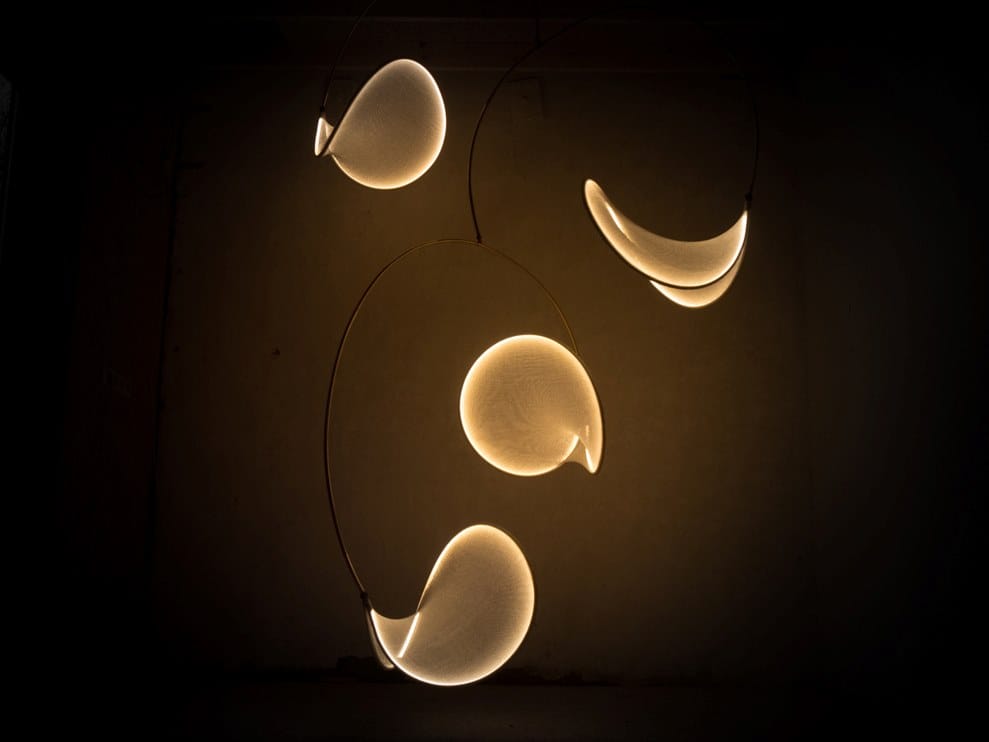 llll.02 CHANDELIER LED handmade fabric pendant lamp By llll | design ...