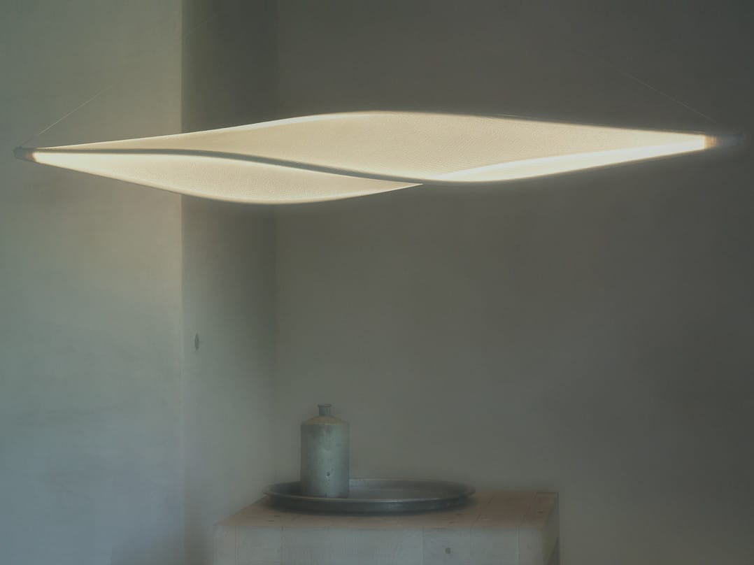 llll.04 HORIZONTAL LED handmade fabric pendant lamp By llll | design ...