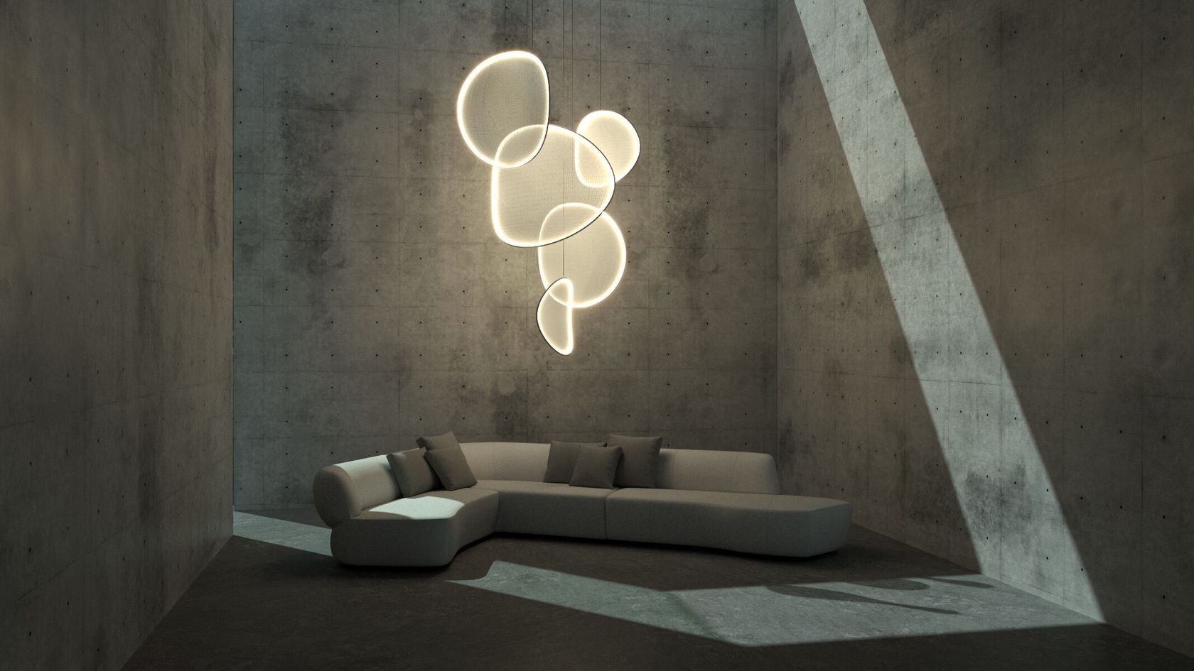 IIII.09 LED fabric pendant lamp By llll | design Sarah Dehandschutter