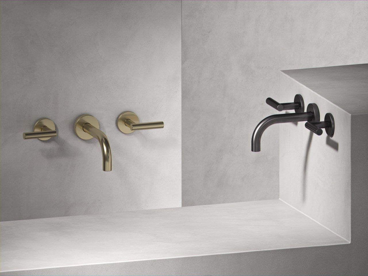 LOFT 3 hole wall-mounted washbasin tap By The Watermark Collection