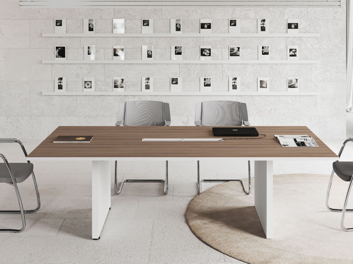 Rectangular meeting table with cable management LOGIC | Rectangular ...