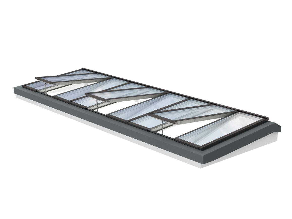 Glass and steel roof window LONGLIGHT 5-25° By Velux Modular Skylights ...