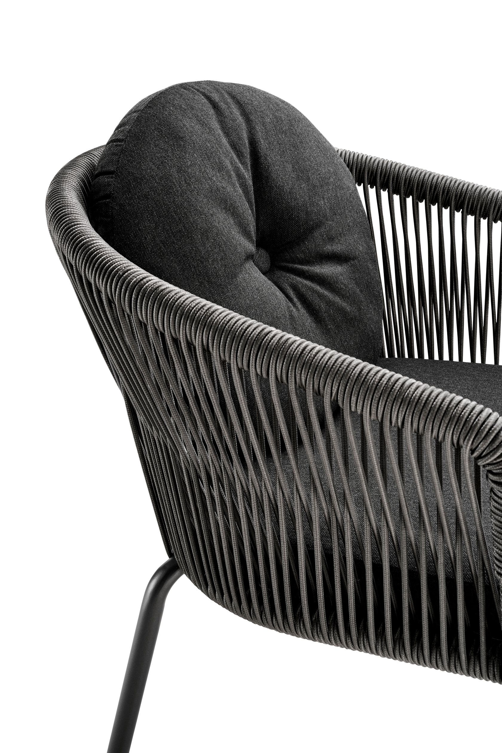 LOOP Upholstered fabric garden chair with armrests By Solpuri | design ...