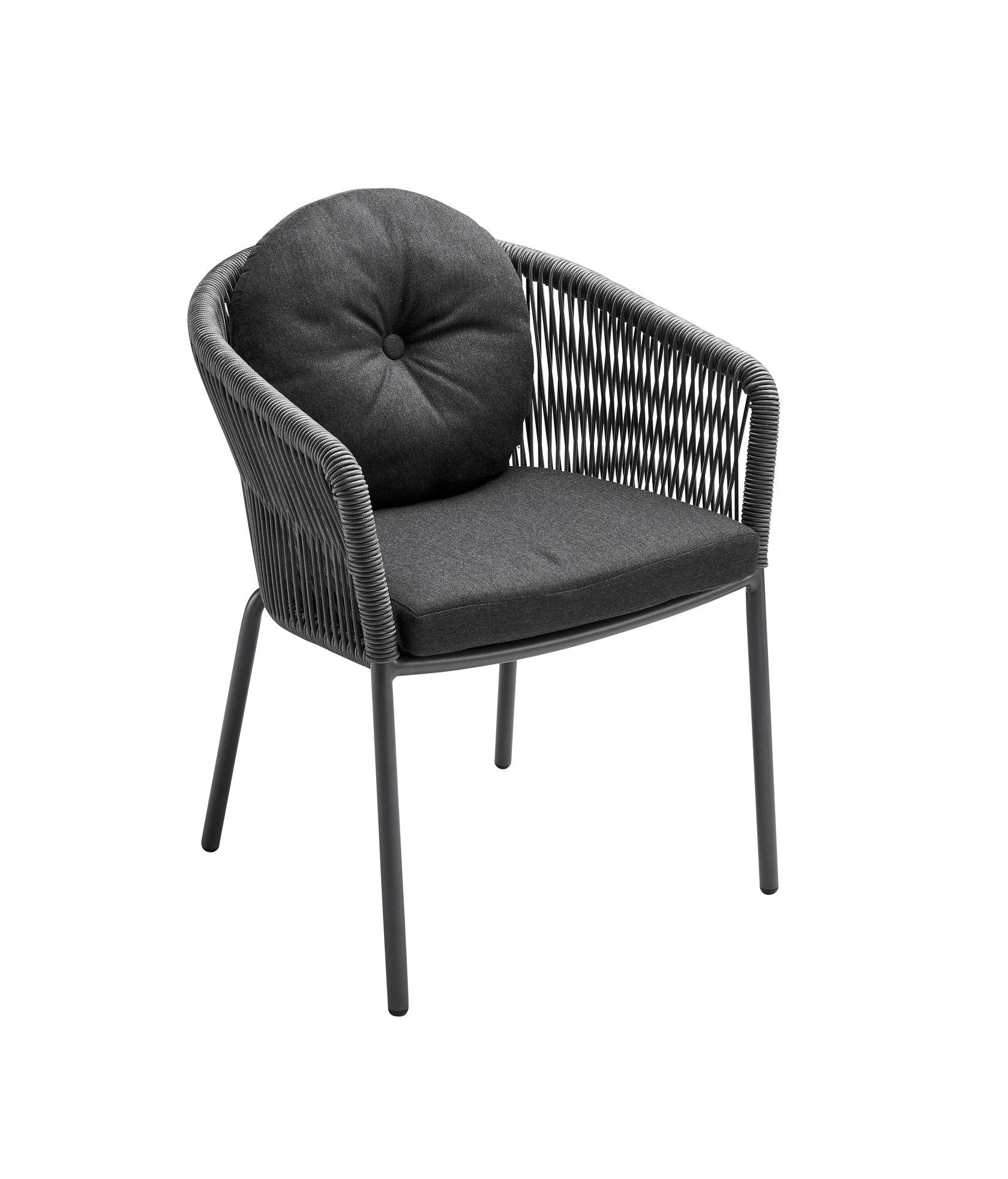 LOOP Upholstered fabric garden chair with armrests By Solpuri | design ...