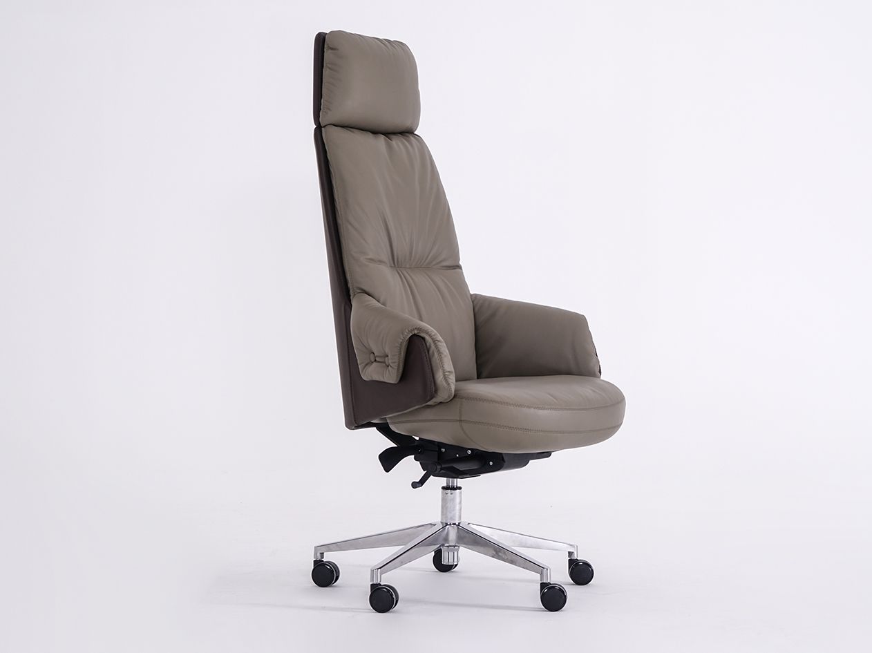 LORD Swivel leather executive chair with headrest By grado design ...