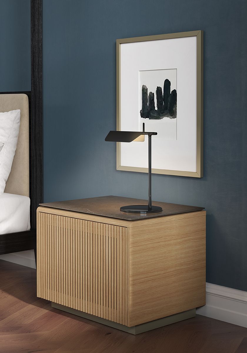 MALMÖ Square wooden bedside table with drawers By Punt | design Mario Ruiz
