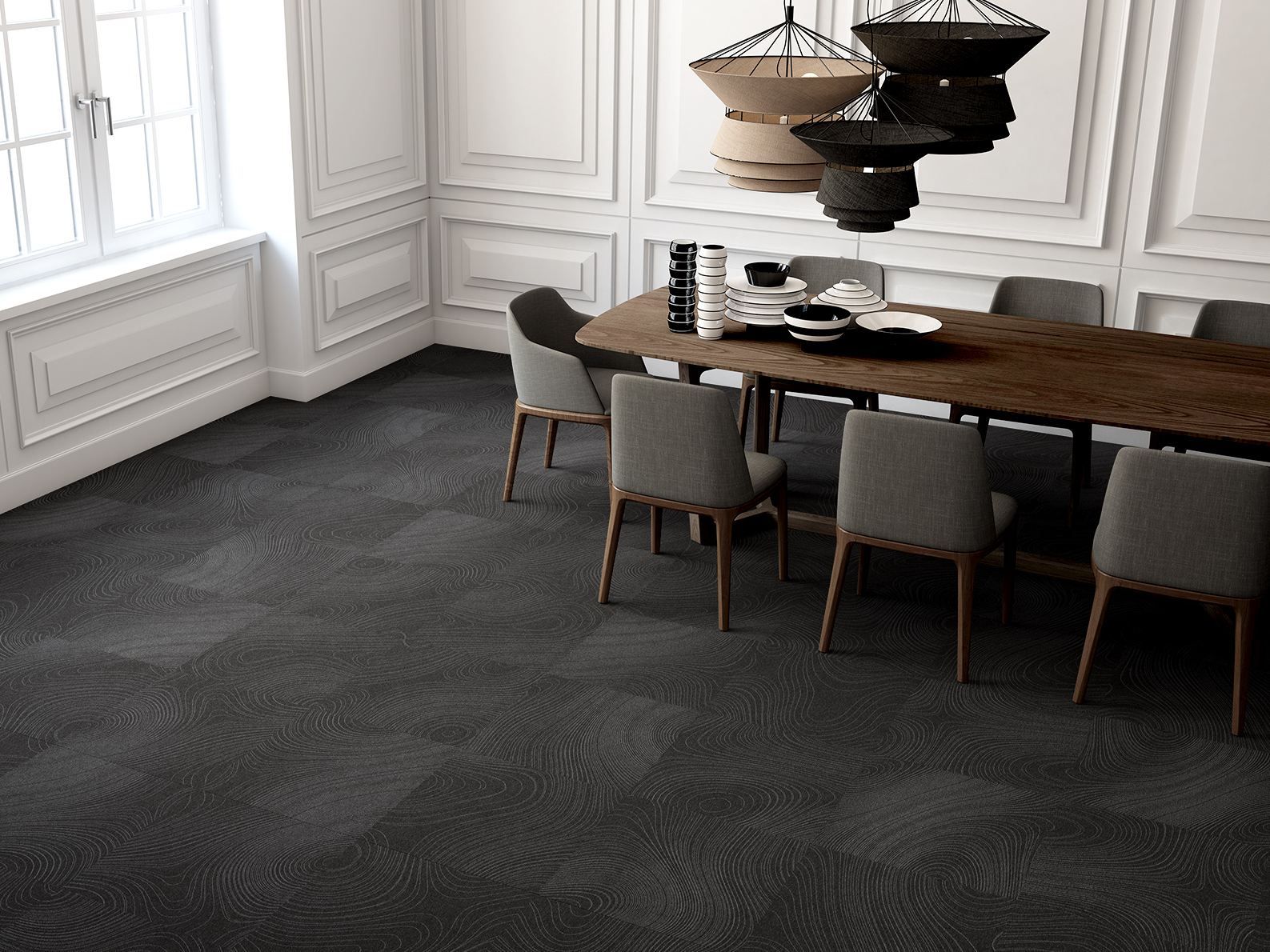 Patterned carpet tiles MALMÖ Freestile Collection By OBJECT CARPET