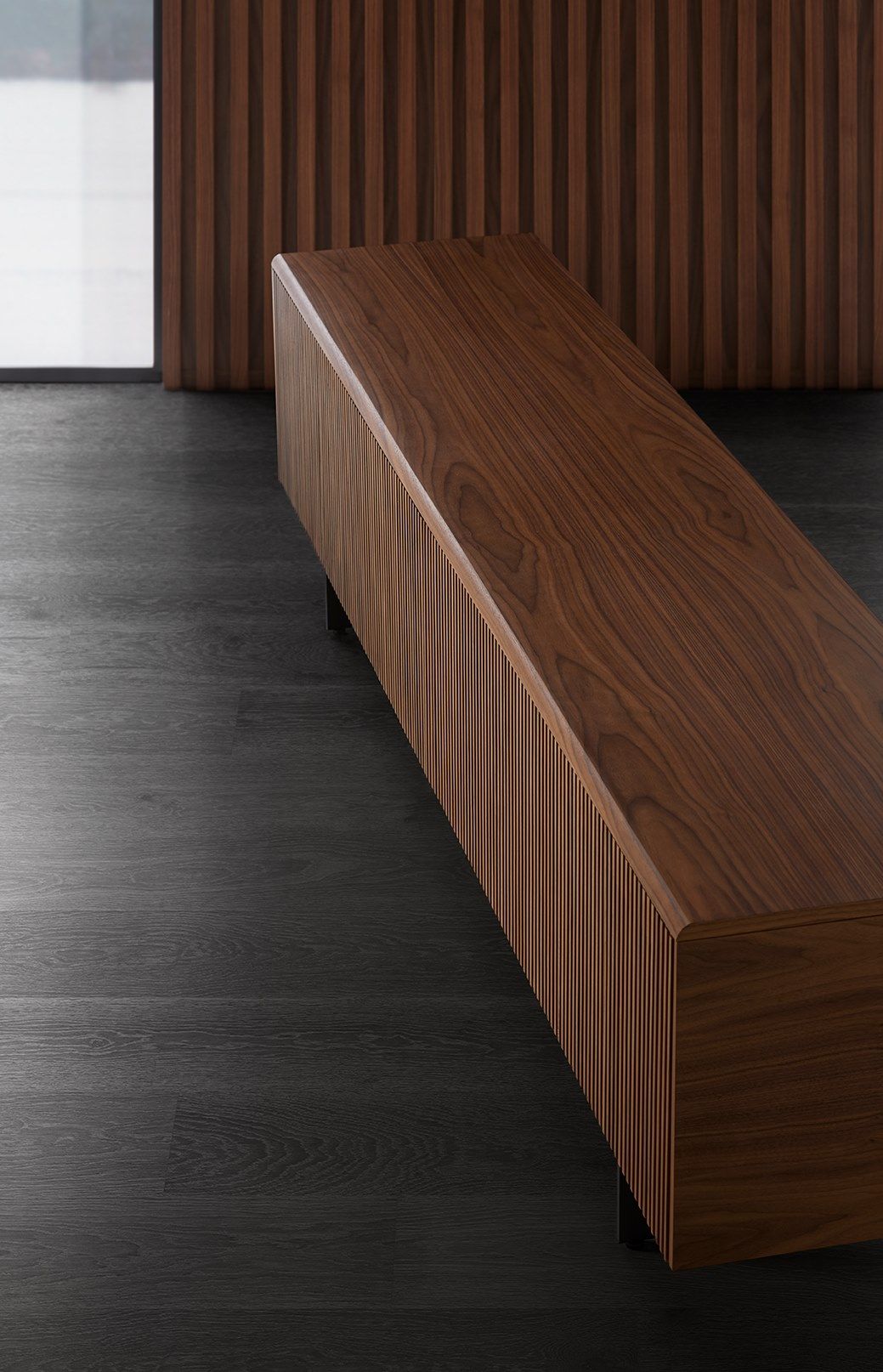 MALMÖ TECHNIC | TV cabinet Low wooden TV cabinet with flap doors By ...