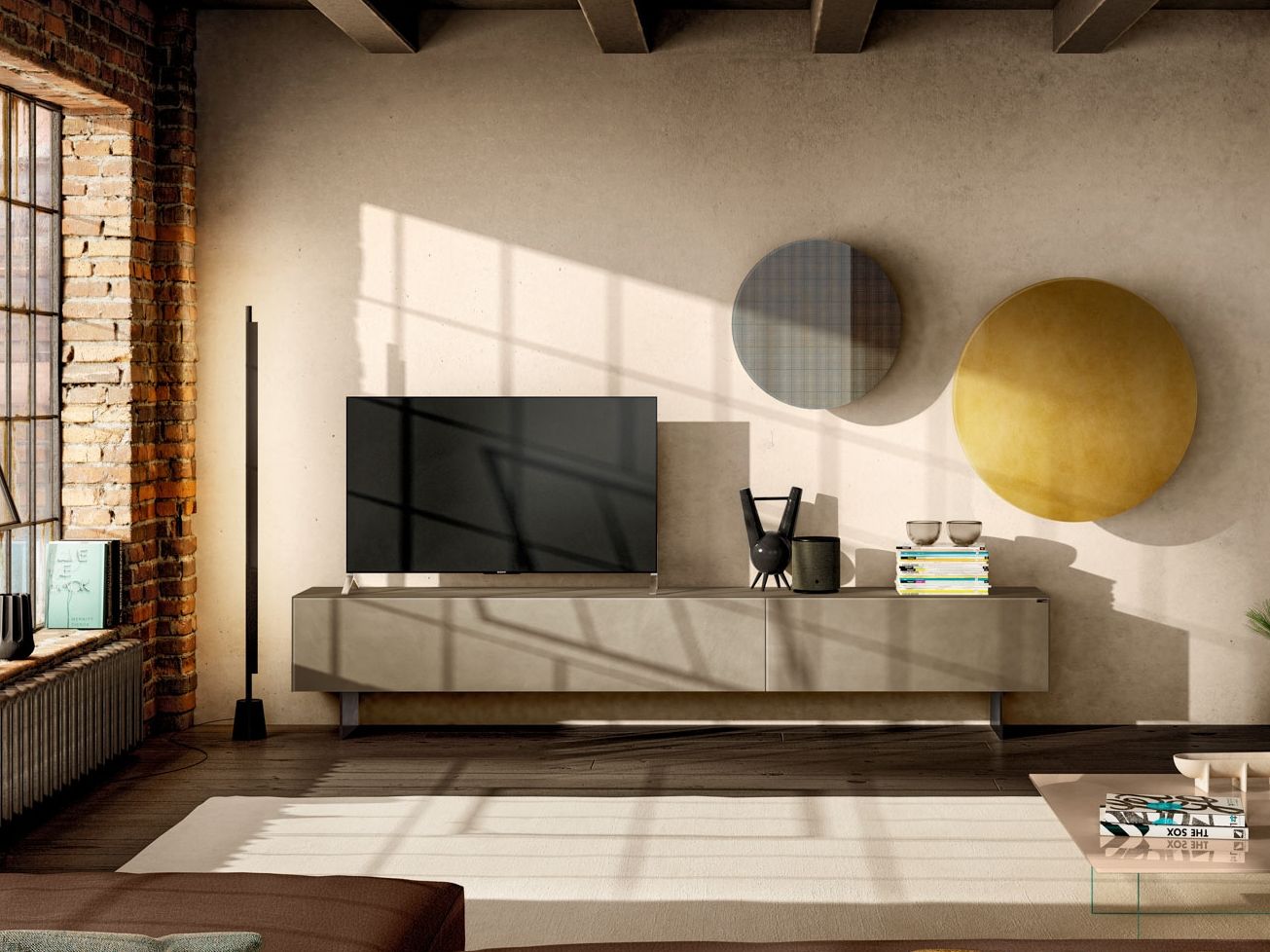 MATERIA 1049 | TV cabinet Glass TV cabinet By Lago | design Daniele Lago