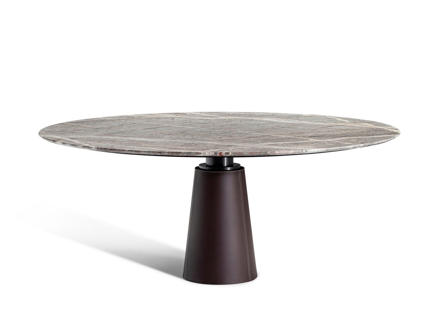 MESA DUE Round dining table with marble top By Poltrona Frau | design ...