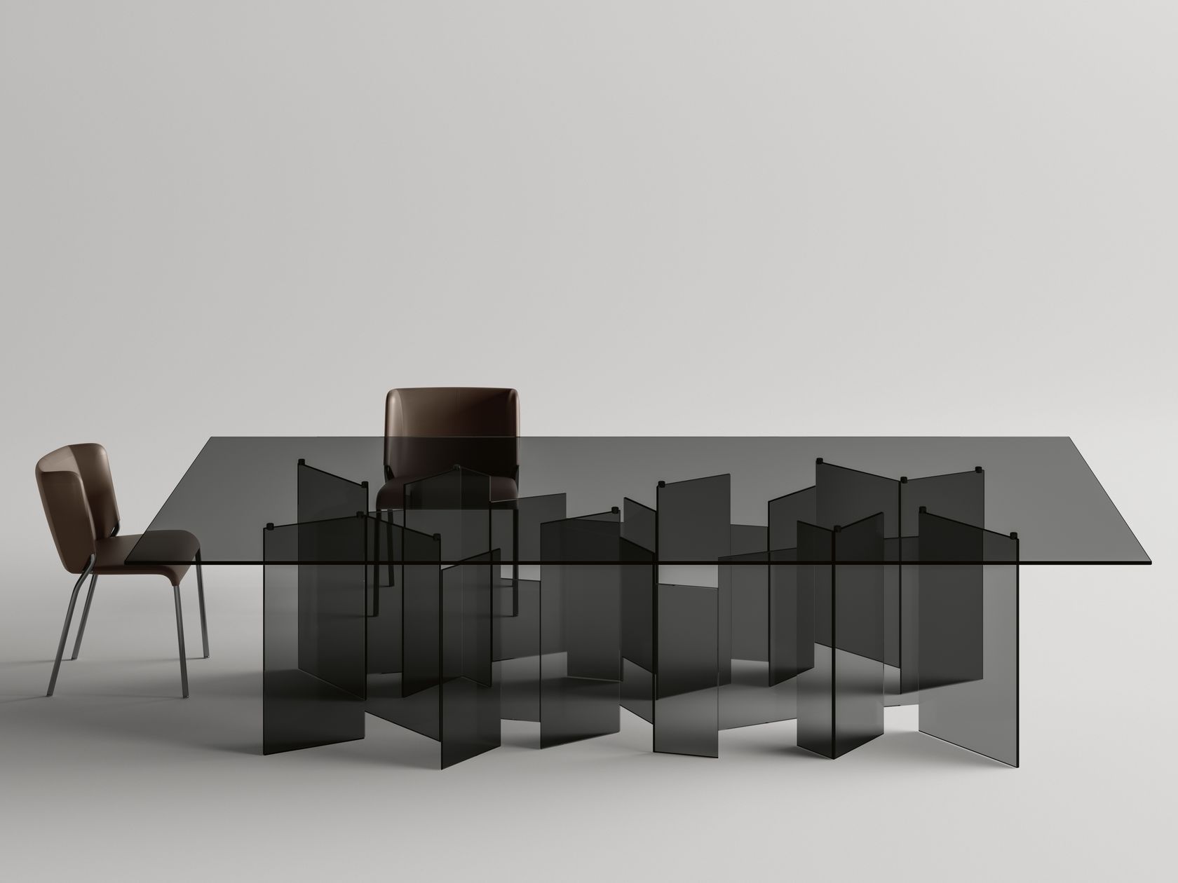 METROPOLIS XXL Rectangular tempered glass table By Tonelli Design ...