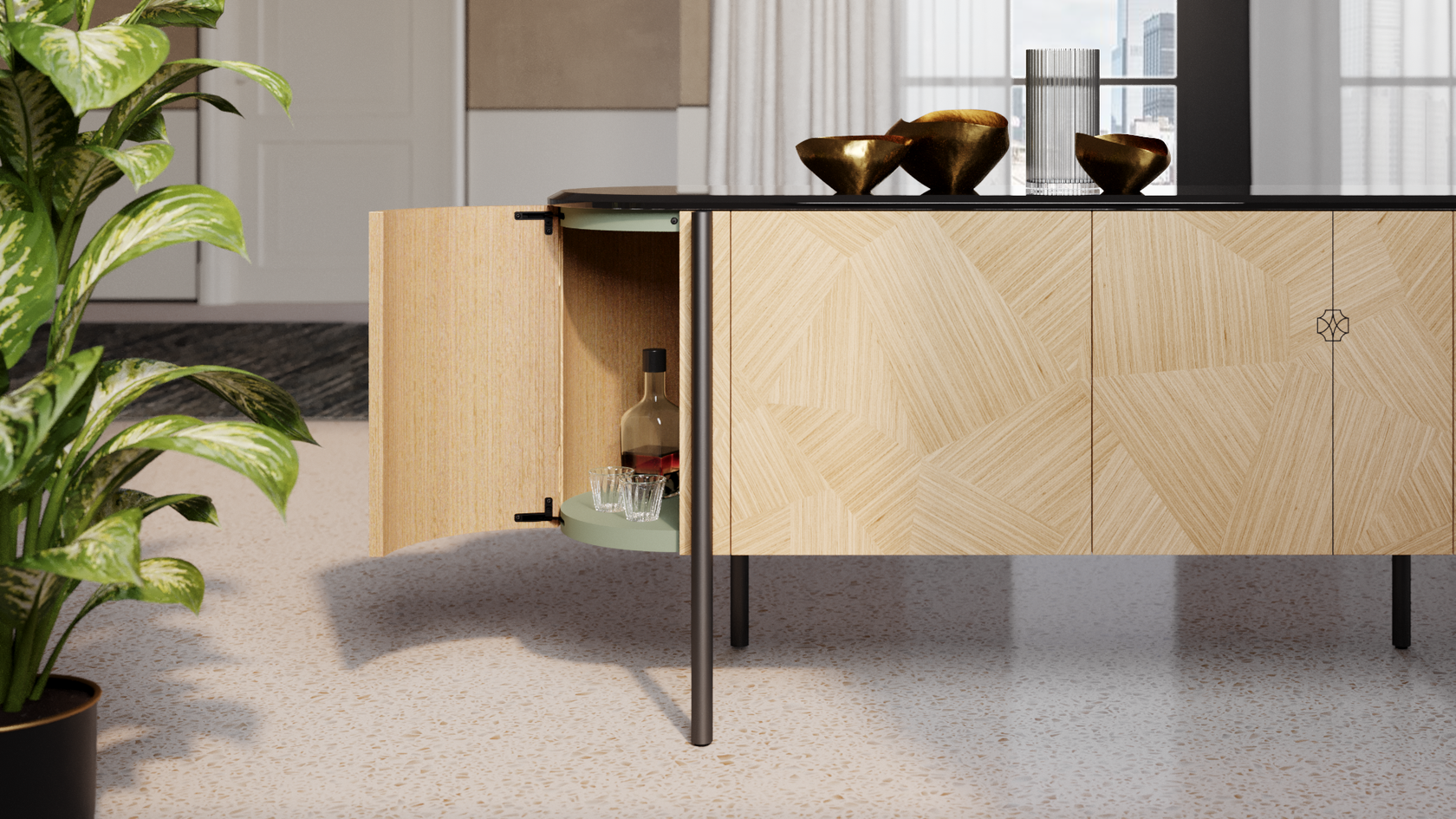 MIA | Sideboard with doors Wood veneer sideboard By Cafedesart