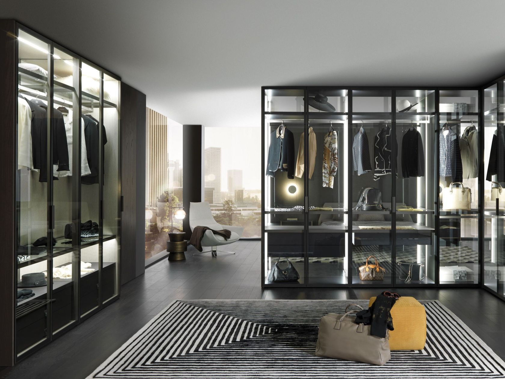 PALO ALTO FREE Sectional aluminium walk-in wardrobe By MisuraEmme ...
