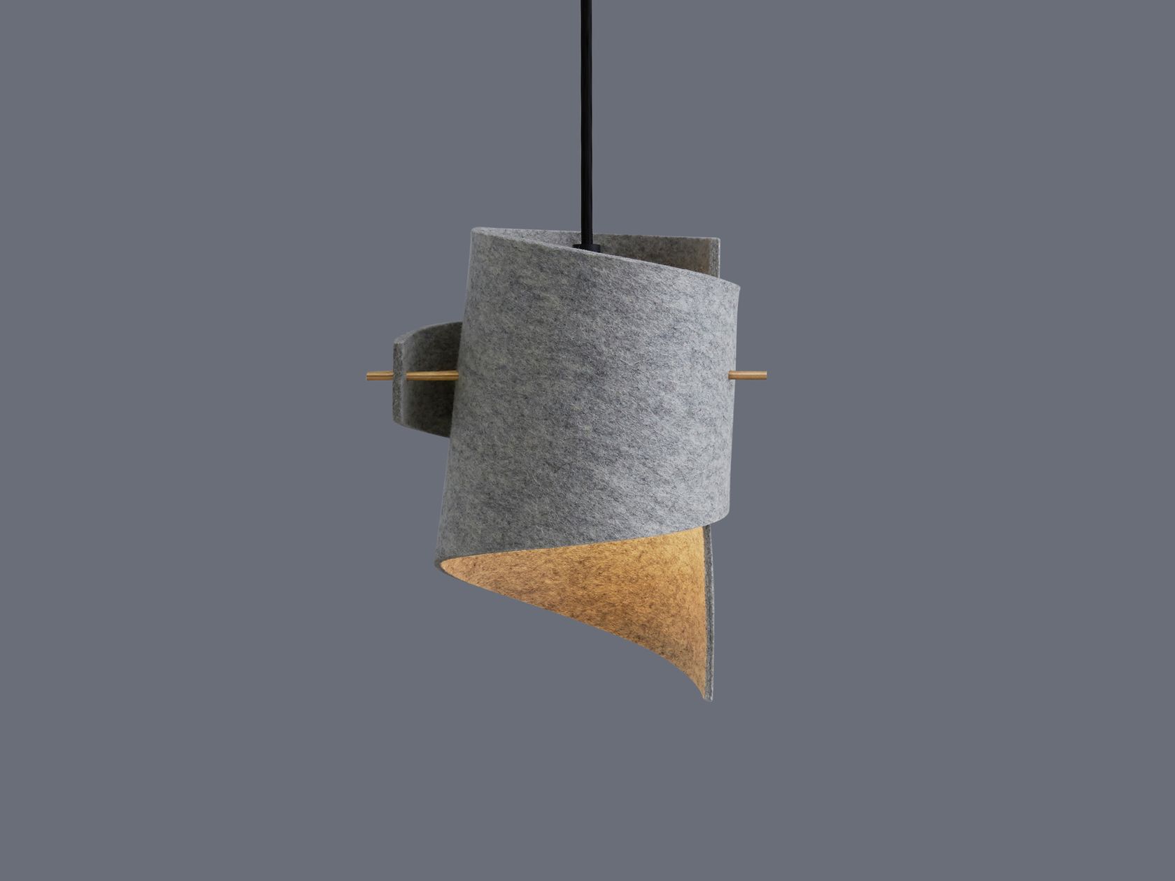 LED handmade felt pendant lamp ML01 MINI WOOL FELT LIGHT GREY By moijn ...