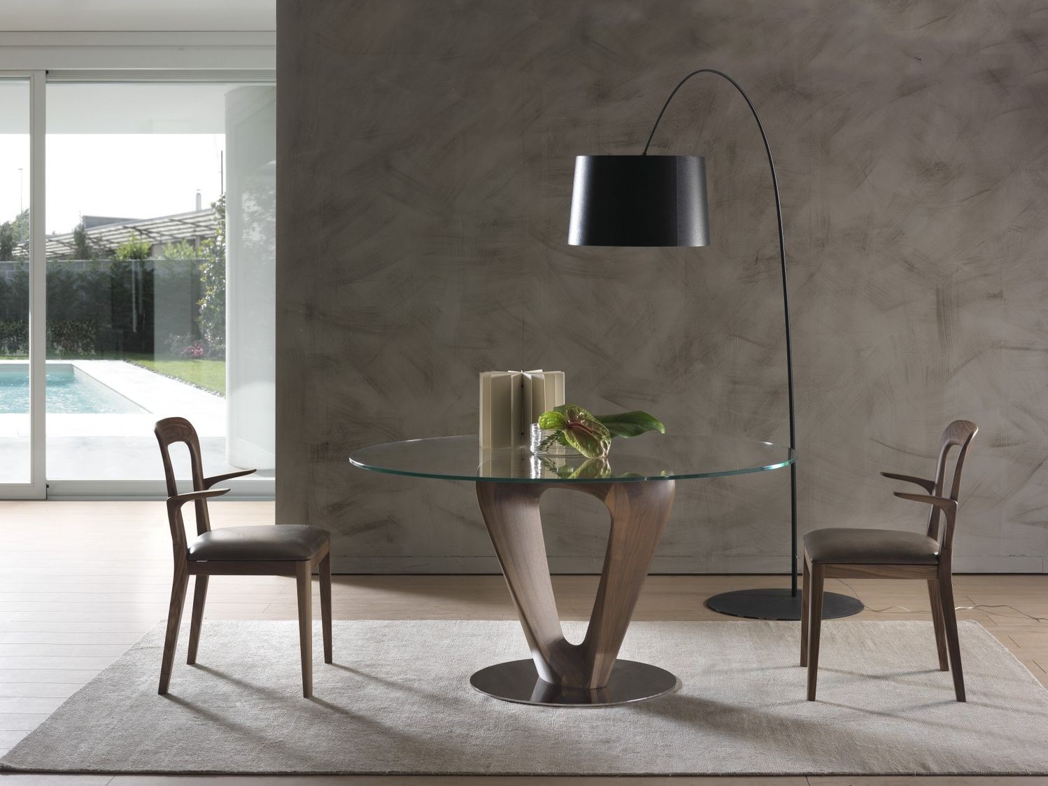 MOBIUS | Round table Wood and glass table By Pacini & Cappellini ...