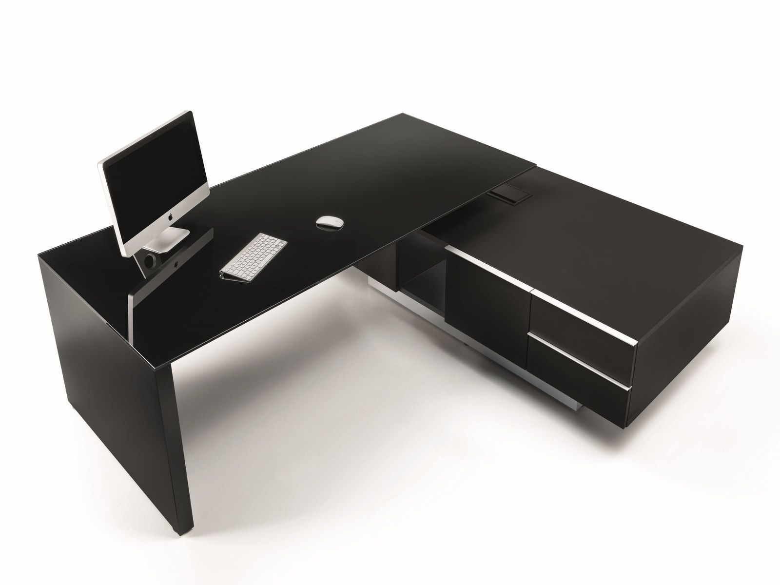 Lacquered executive desk with shelves MODI | Lacquered office desk Modi ...