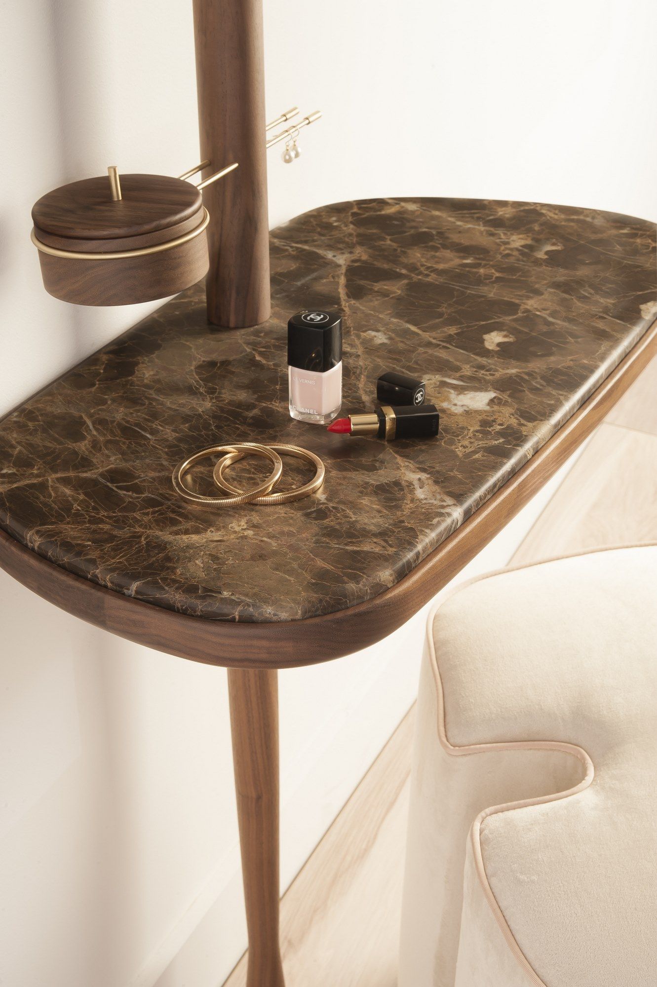 MOMENTS | Dark Emperador marble dressing table Moments Collection By nomon design Andrés Martínez
