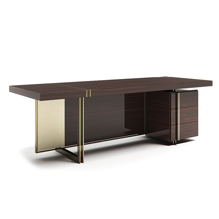 MONDRIAN Rectangular wooden office desk with drawers By Capital ...