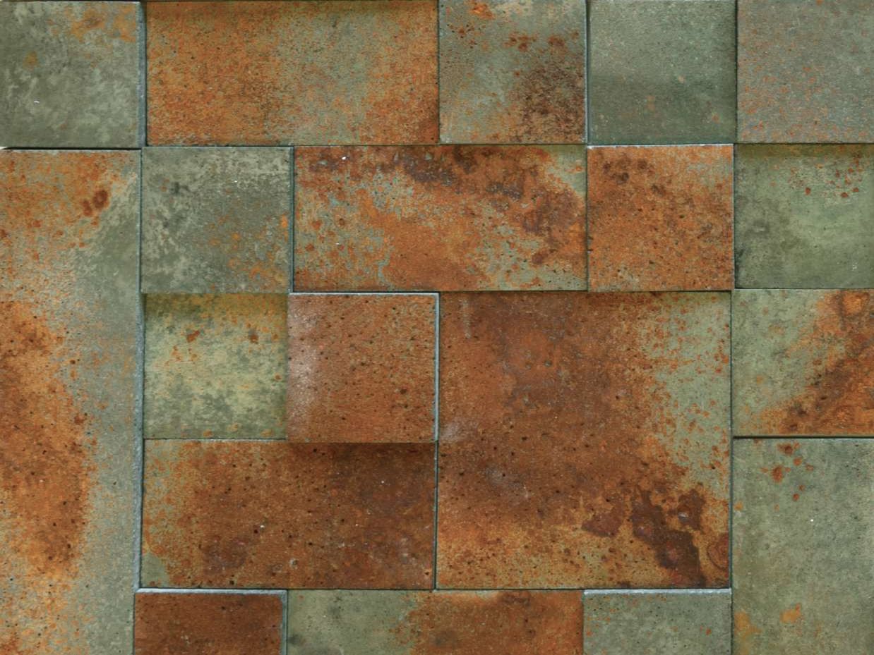 Cement wall tiles with oxidized metal effect MOSAICO OXYDEN By ...