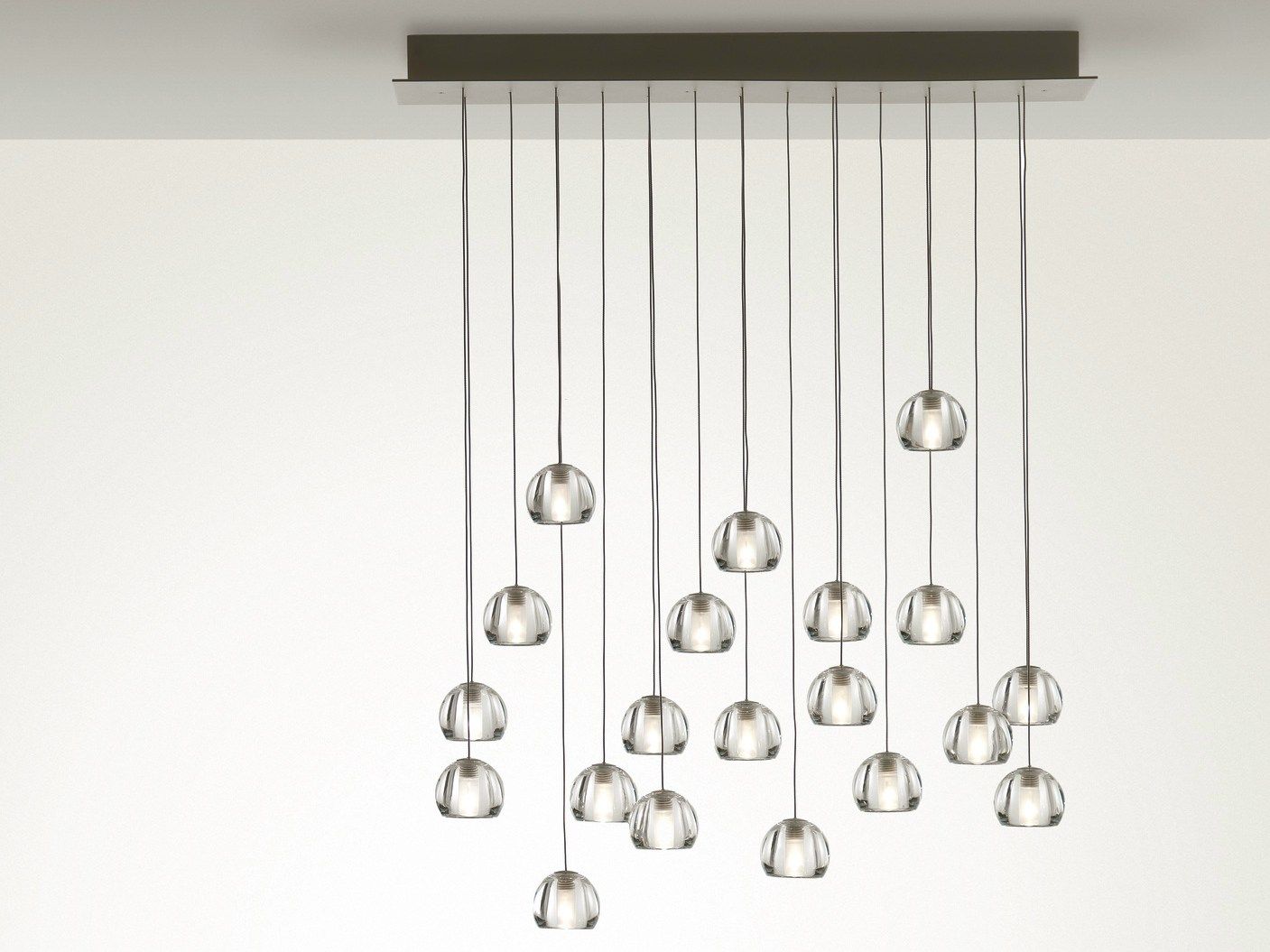 Direct light crystal pendant lamp MULTISPOT BELUGA | Pendant lamp ...