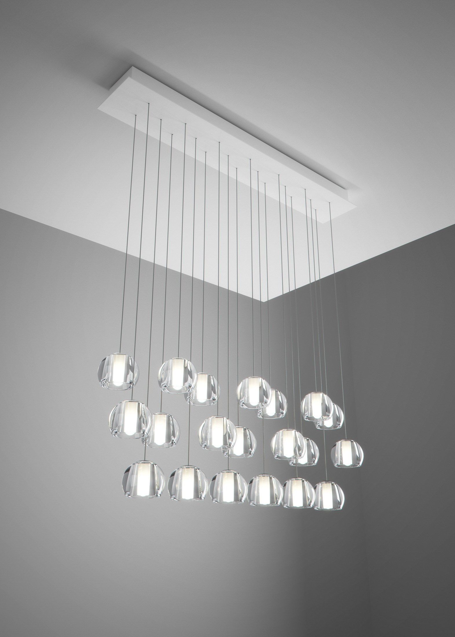 Direct light crystal pendant lamp MULTISPOT BELUGA | Pendant lamp ...