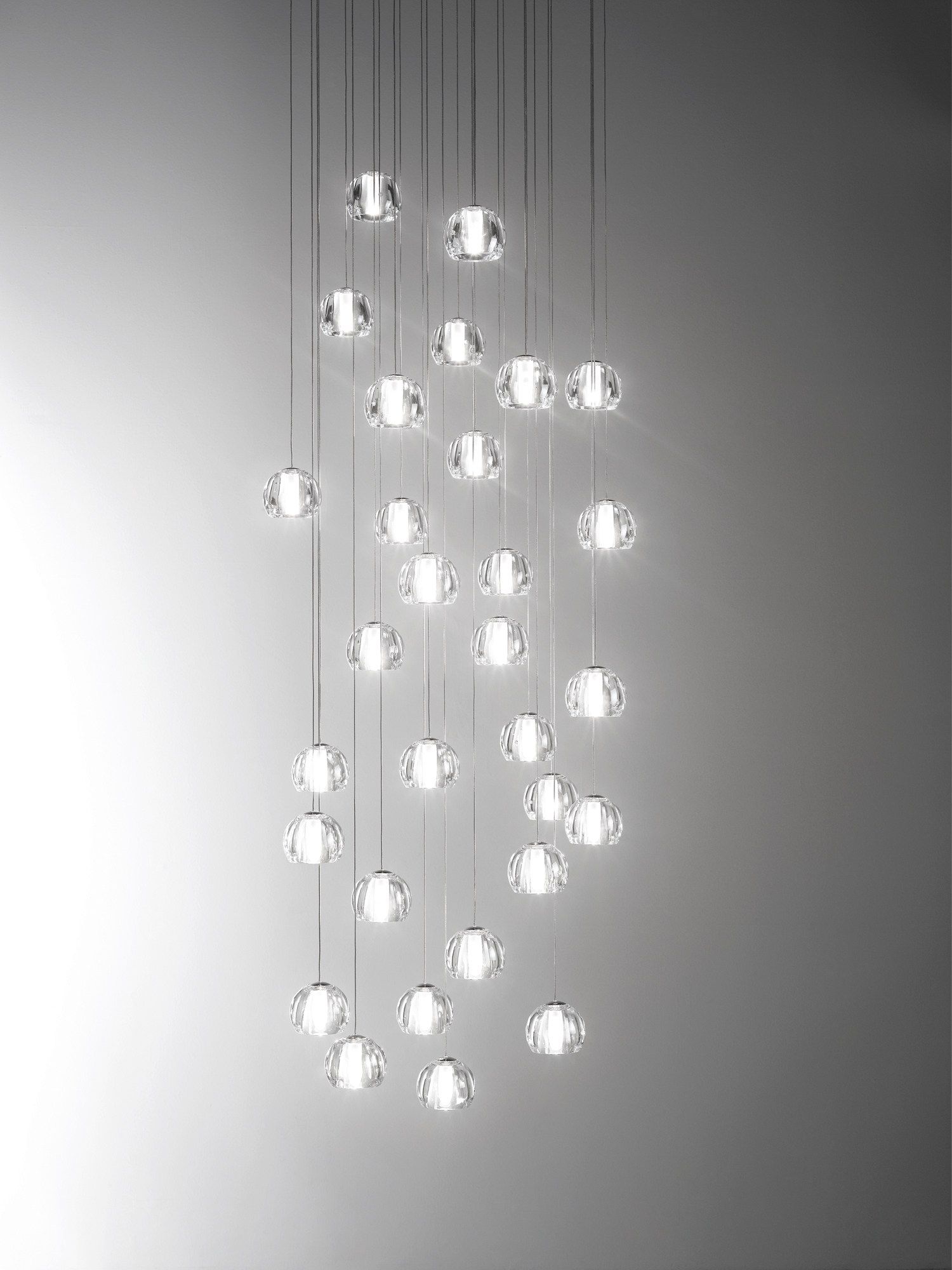 Direct light crystal pendant lamp MULTISPOT BELUGA | Pendant lamp ...
