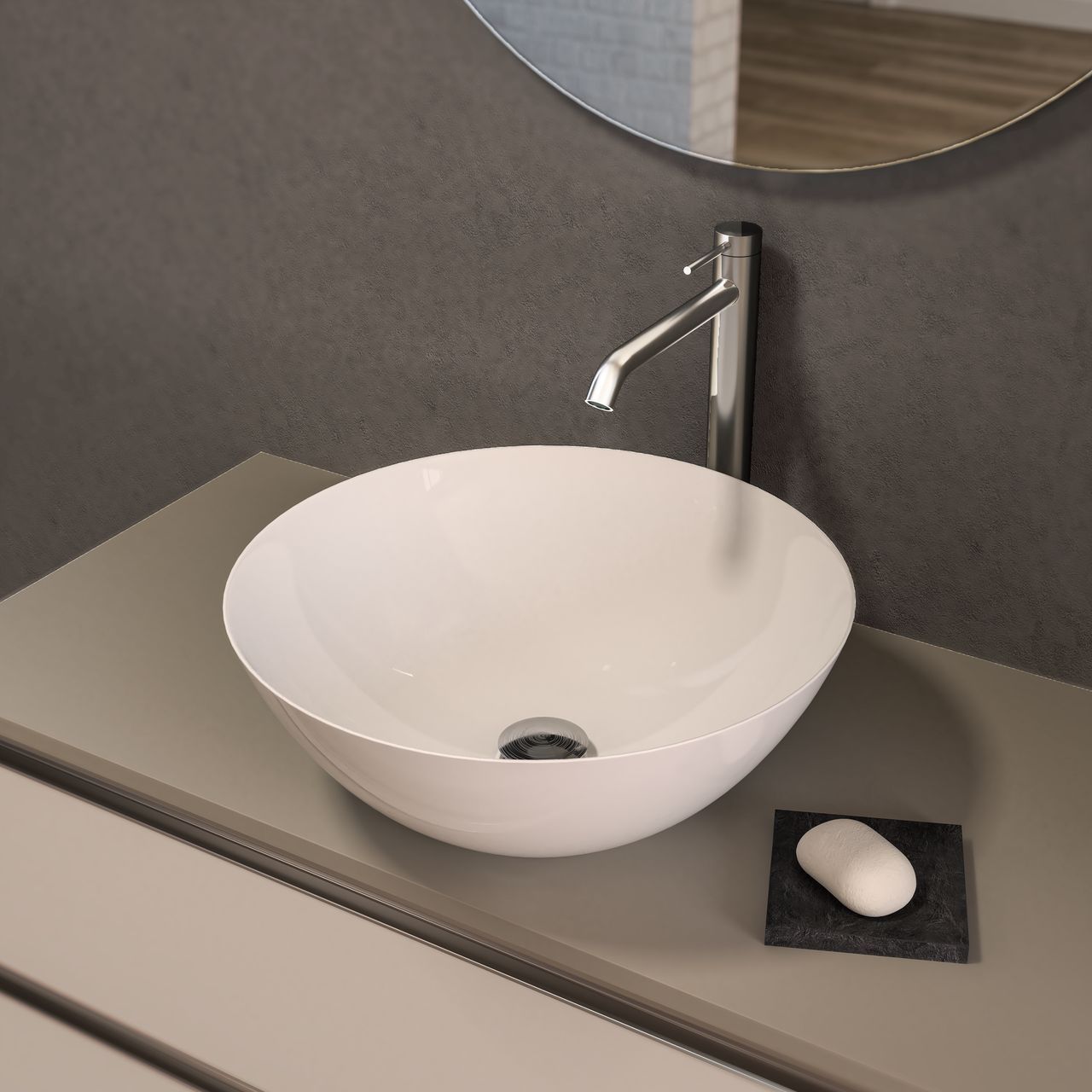 MUSA | Lavabo in ceramica Lavabo da appoggio rotondo in ceramica By ...