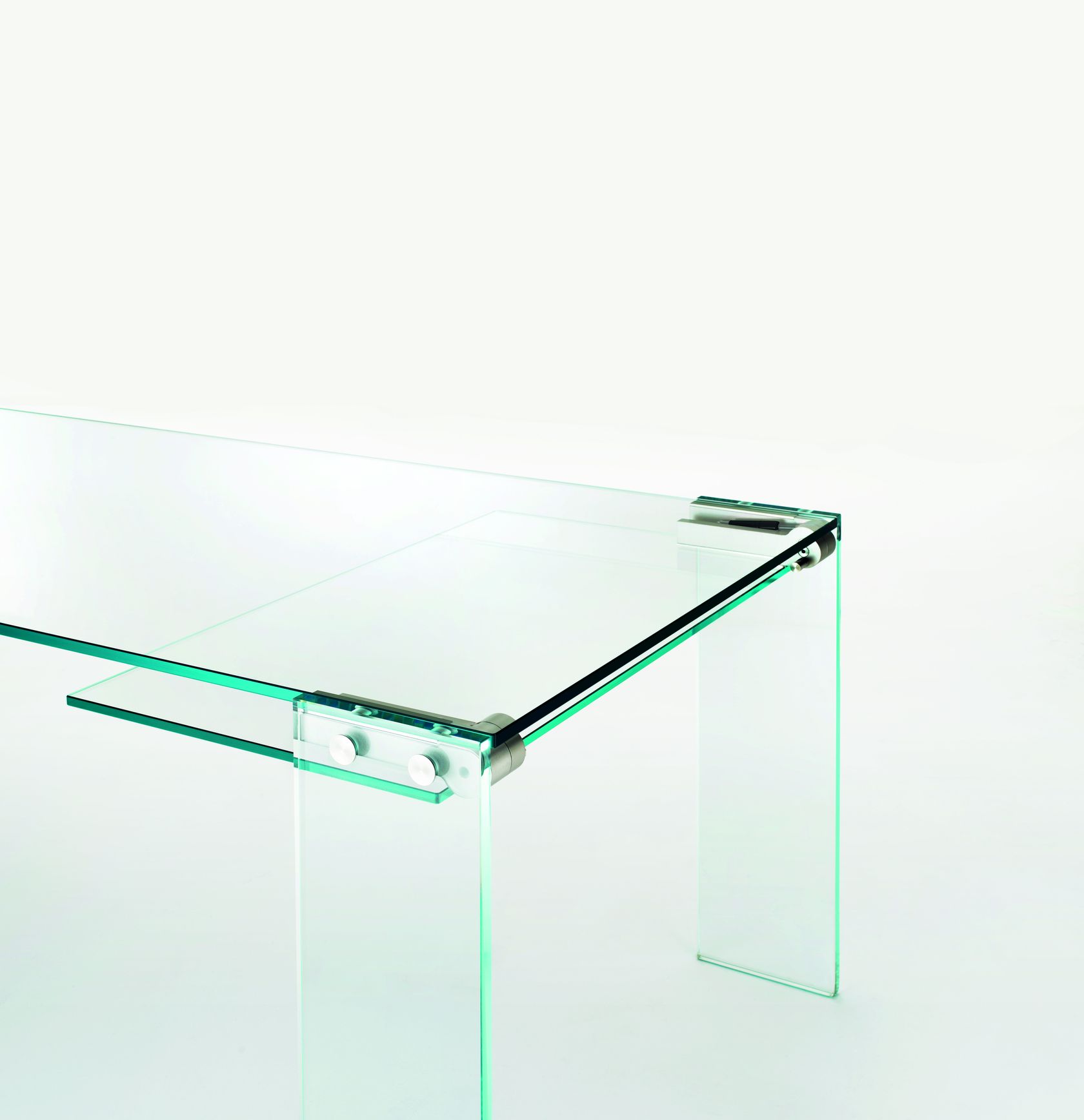 Extending rectangular crystal table NAKED By Glas Italia design Piero ...