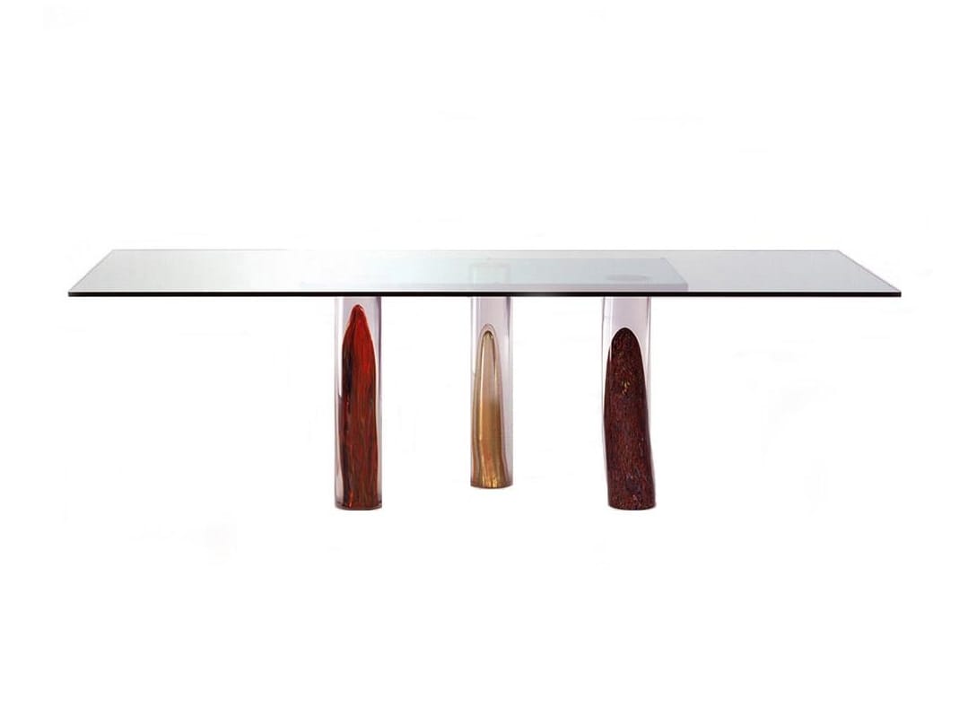 NAUTILUS SPECIAL Rectangular glass dining table By Reflex