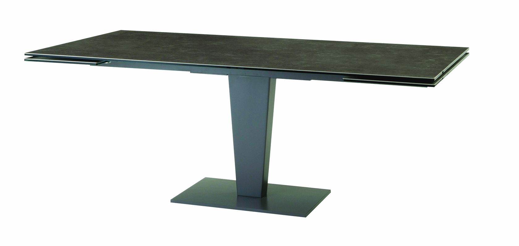 Extending rectangular glass and aluminium dining table NEPHTIS By ROCHE ...